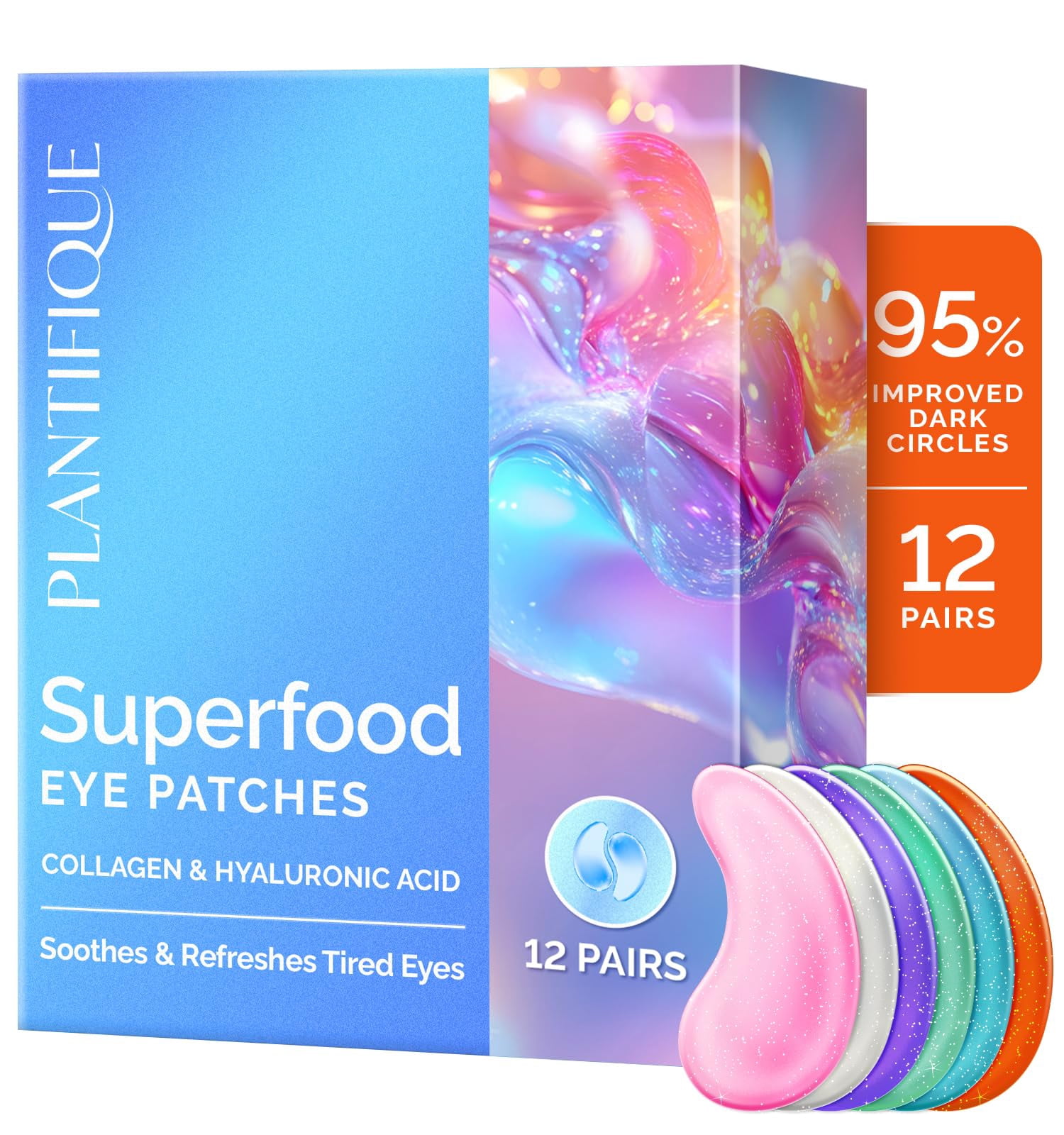 PLANTIFIQUE Superfood Under Eye Patches - 12 Pairs with Hyaluronic Acid ...