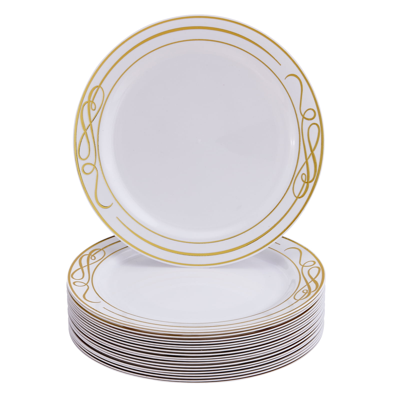 PLASTIC PLATES FOR WEDDING | 20 pc | Heavy Duty Plastic Dishes ...