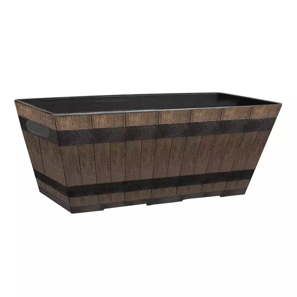 PLASTIC RESIN WINDOW BOX PLANTER 10.13 X 20.13 In. Kentucky Walnut ...