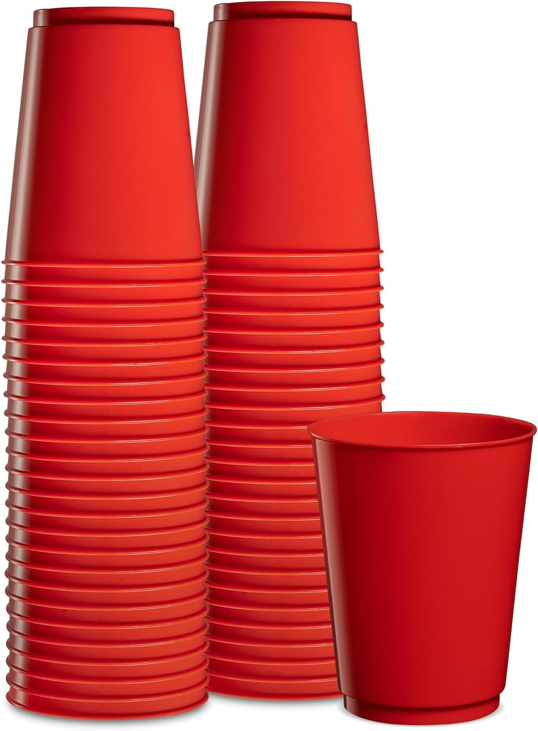 PLASTICPRO 10 Oz Disposable Cups Plastic Tumblers Party Cups Red, 100 ...