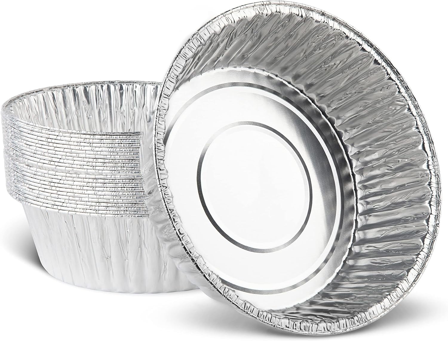 PLASTICPRO 10” Round Disposable Pans Non Stick Aluminum Foil Baking ...