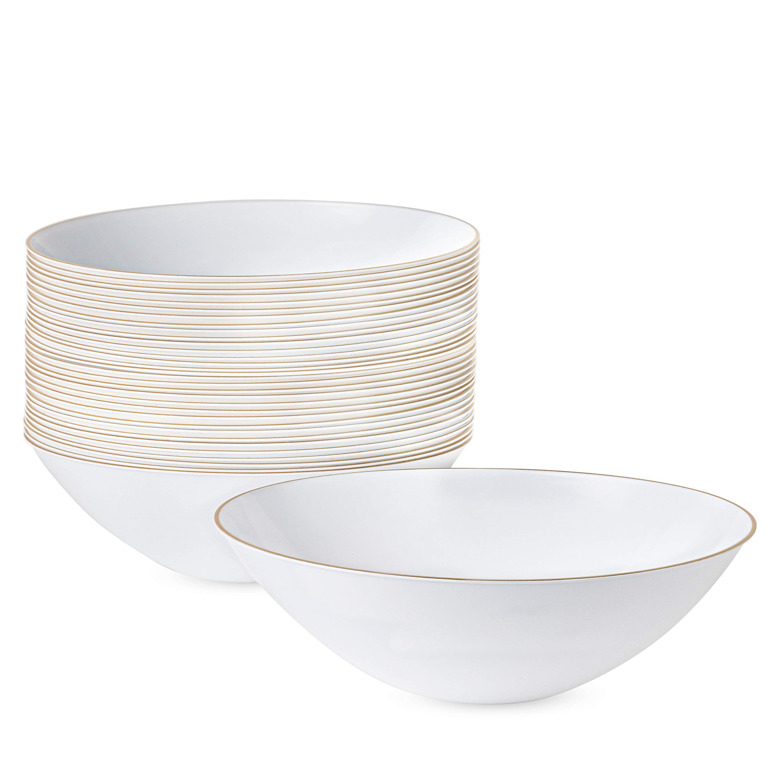 PLASTICPRO [16 OZ 20 MMF7 Count] White Plastic Organic Party Soup bowls ...