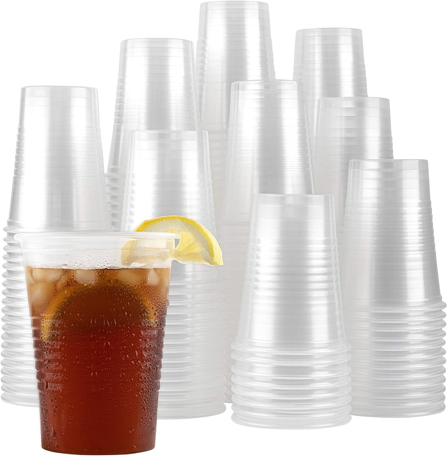 PLASTICPRO 16 Oz Clear Disposable Cups, Durable Plastic Drinking Cups ...