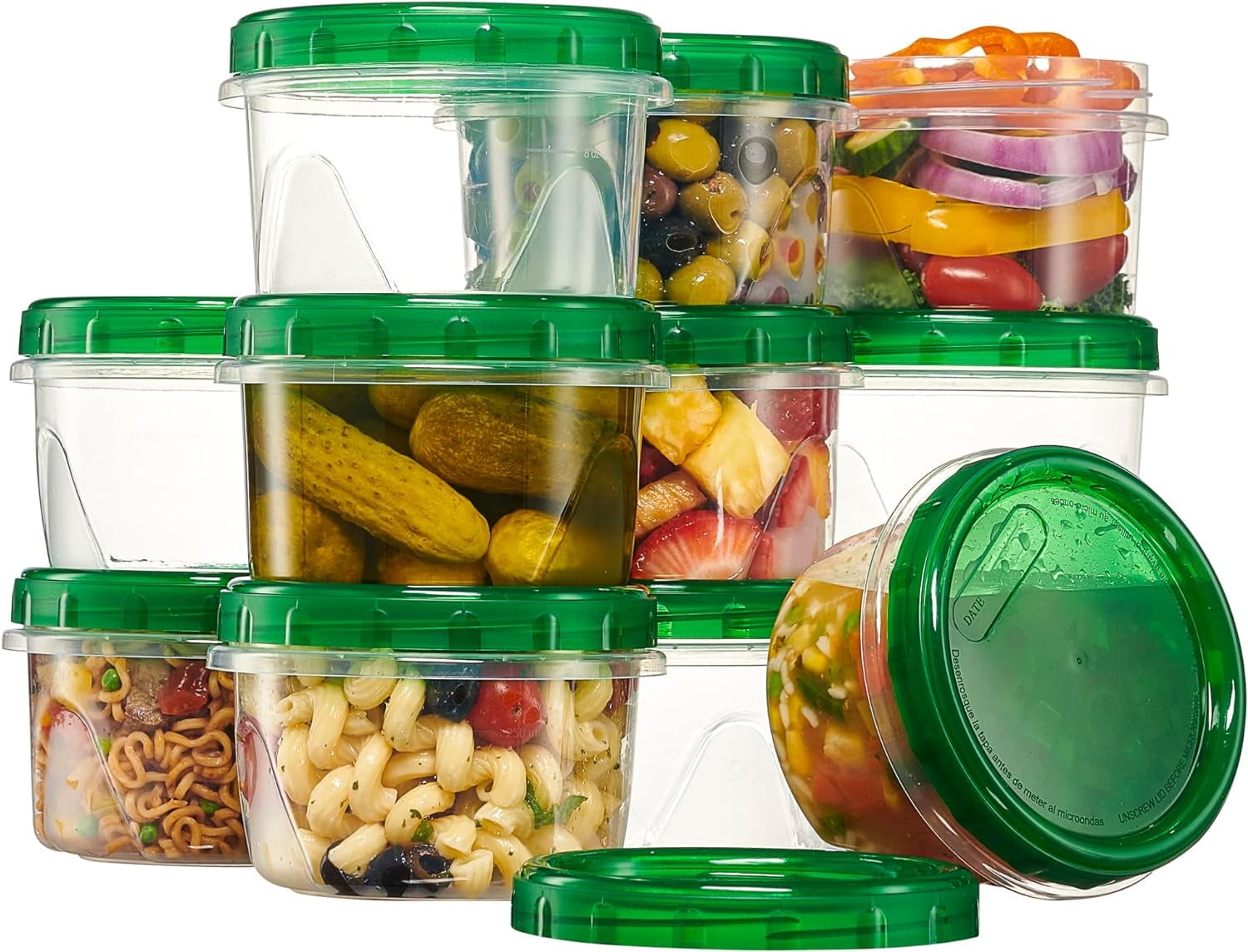 PLASTICPRO 16 Oz Twist Top Food Storage Containers with Lids, Reusable ...
