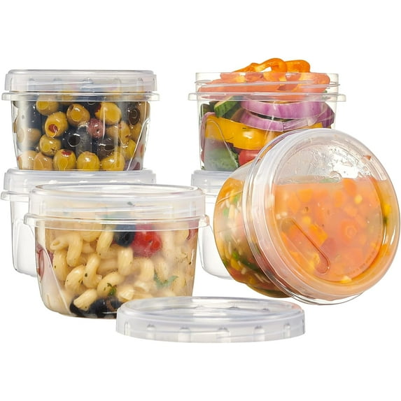 PLASTICPRO 16 Oz Twist Cap, Reusable Food Storage Containers with Lids ...