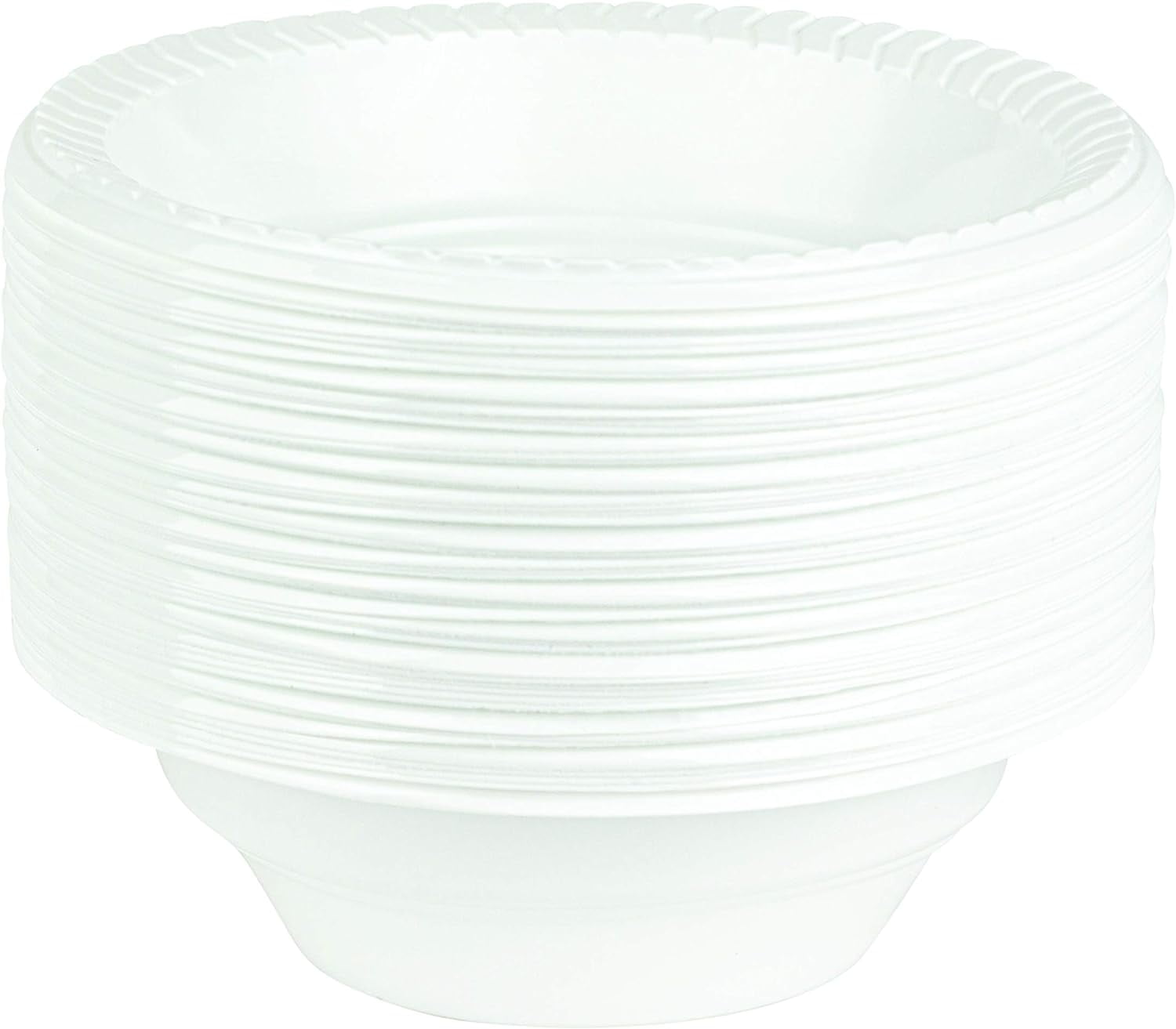 PLASTICPRO 16 Oz White Plastic Bowls Round Disposable Microwavable ...