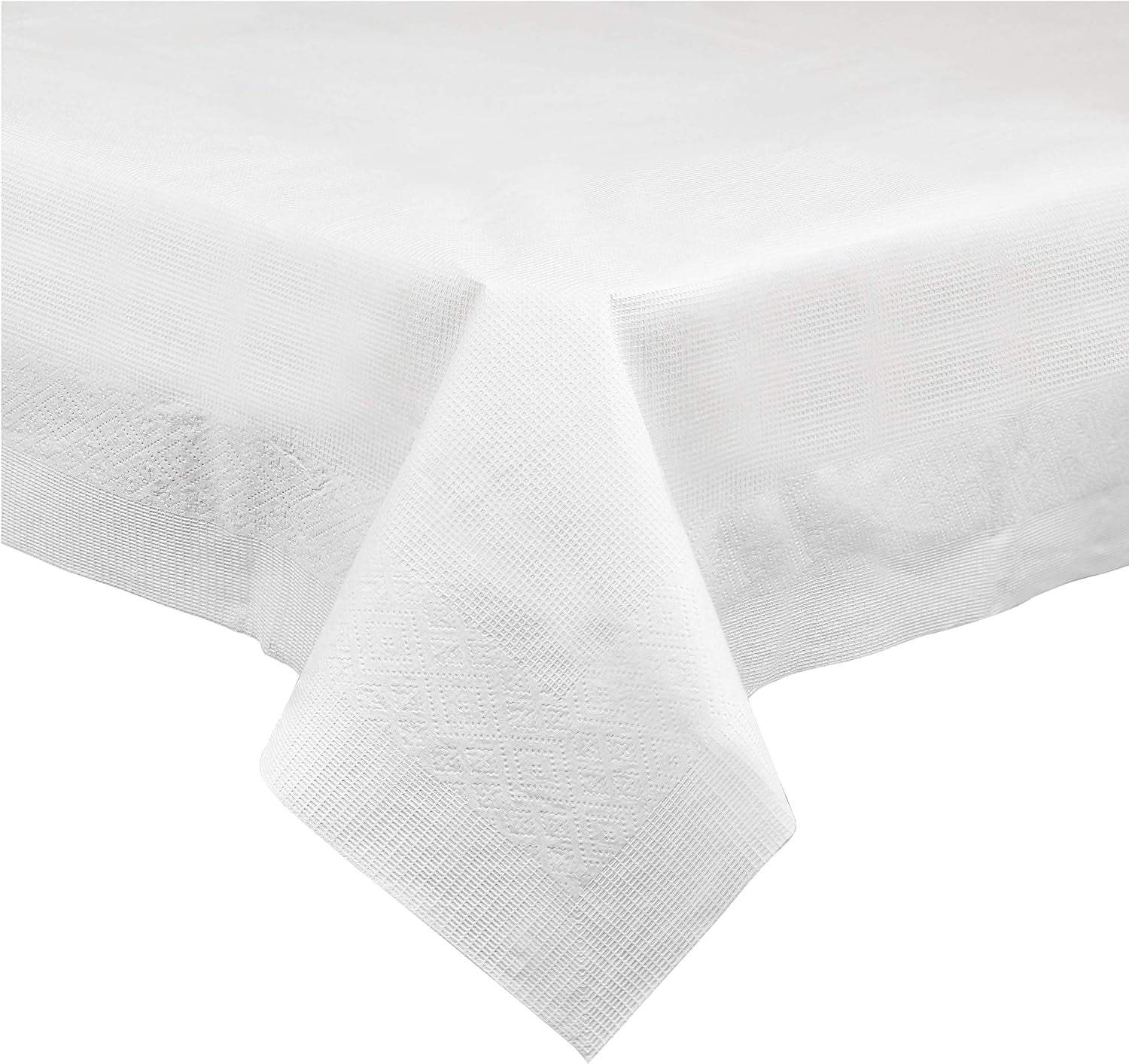 PLASTICPRO Disposable 3 Ply Paper & Plastic Tablecloth Set for Large ...