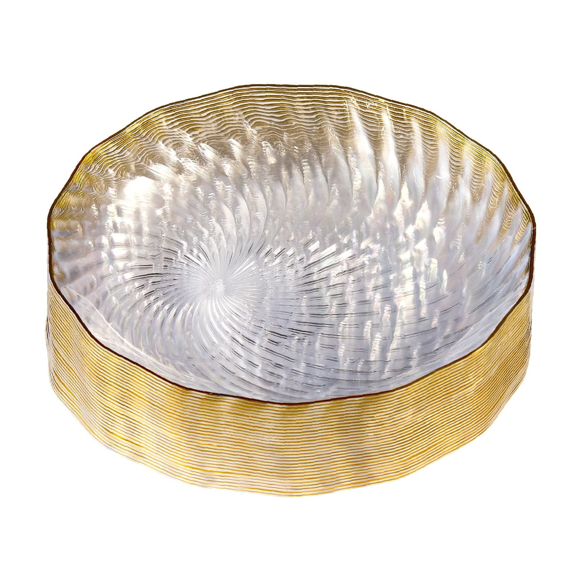 PLASTICPRO 30 Pack Elegant Plastic Plates AFN17 inch Clear with Gold ...