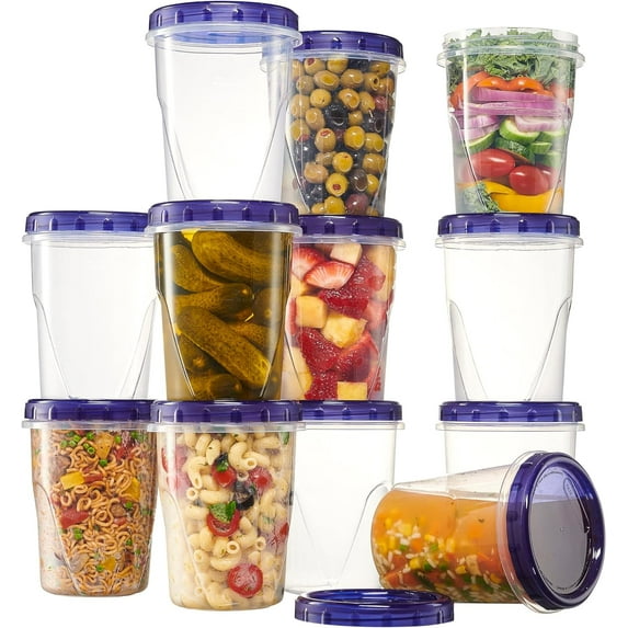 PLASTICPRO 32 Oz Twist Cap Food Storage Containers, Reusable BPA-Free ...
