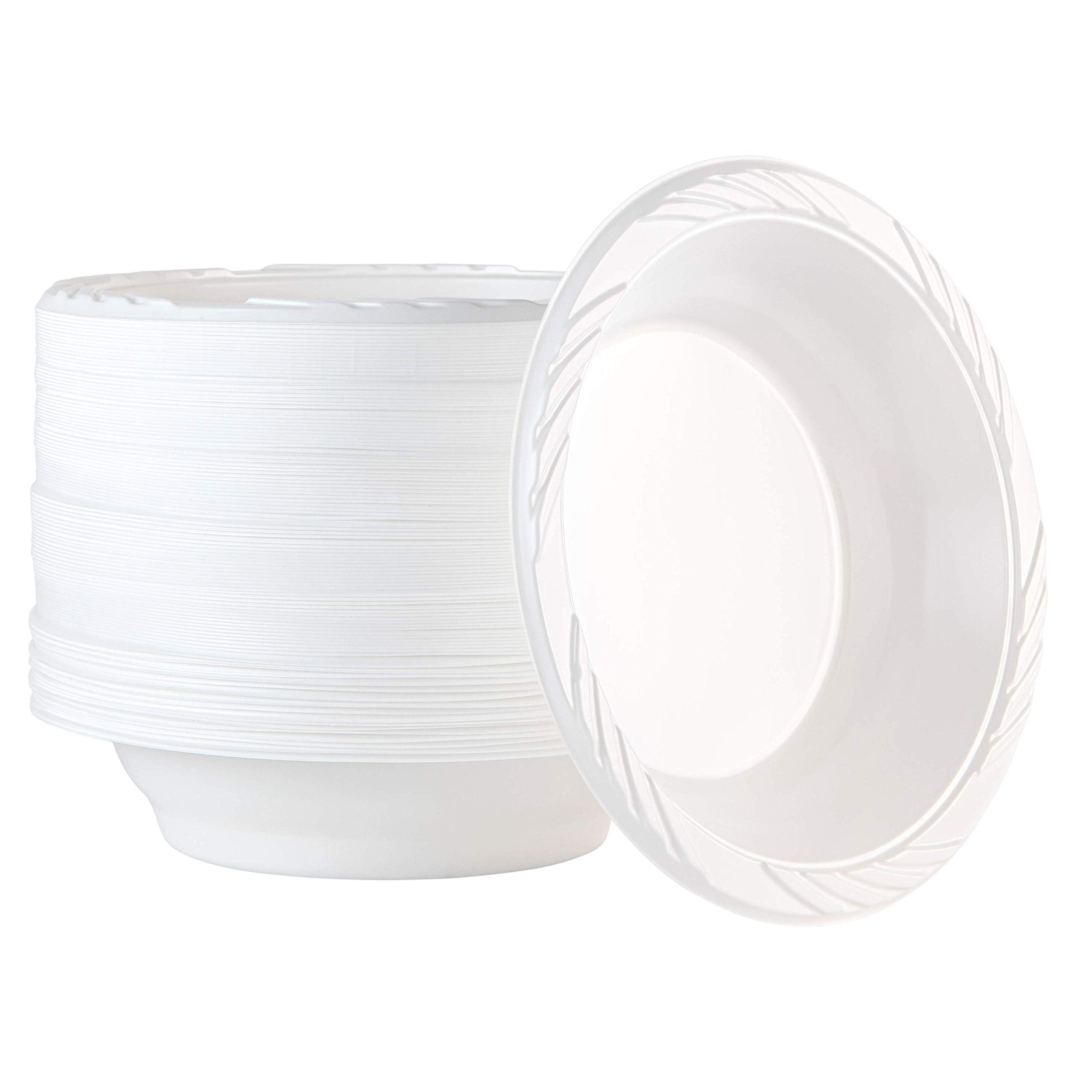 PLASTICPRO 50 Count Disposable AIF9 18 ounce White Plastic Soup Bowls ...