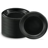 PLASTICPRO Black Disposable Plates, 6-Inch Lightweight Party Plates ...