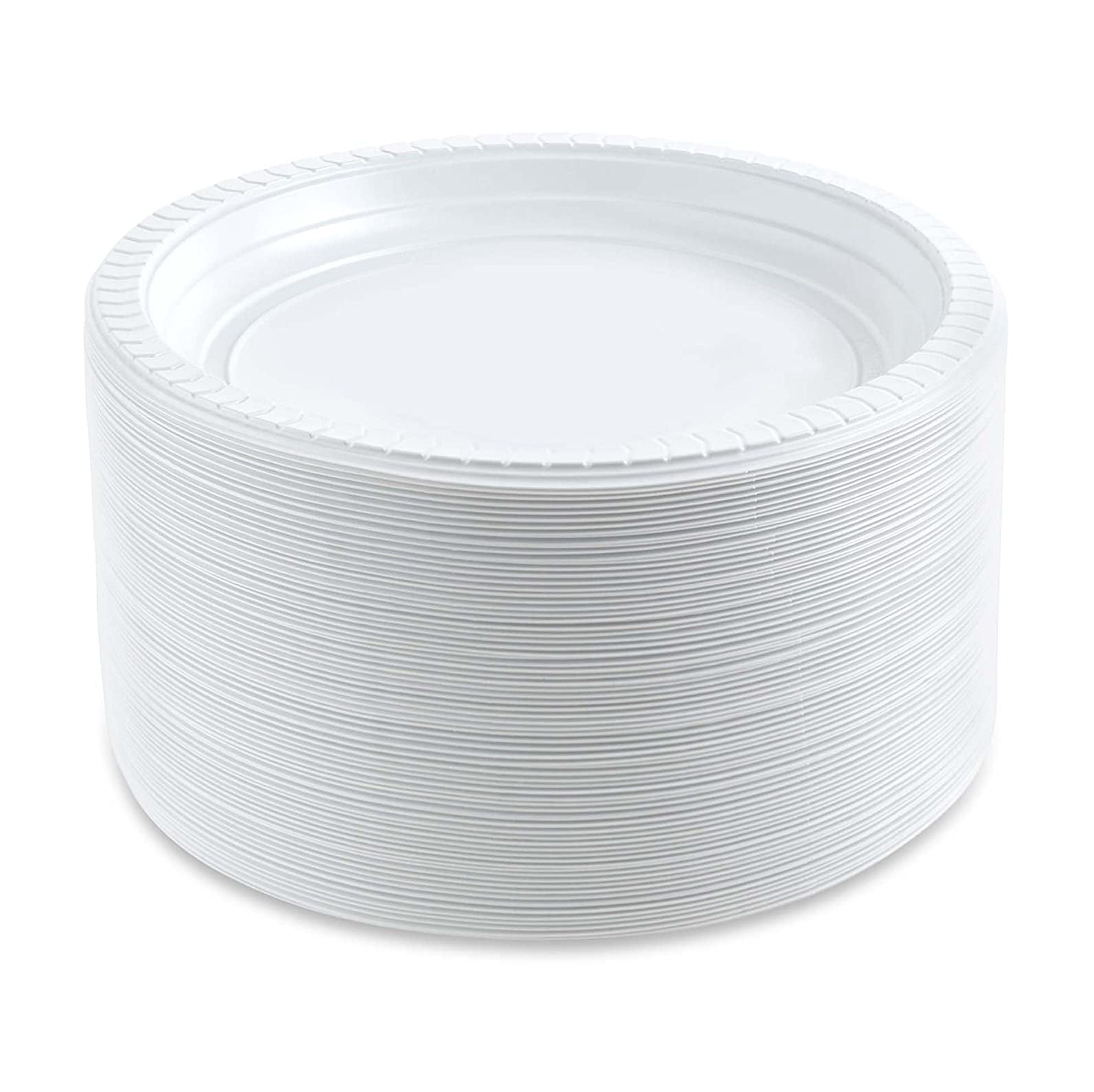 PLASTICPRO 6 inch Round IEF31 Plastic Plates Microwaveable, Disposable ...