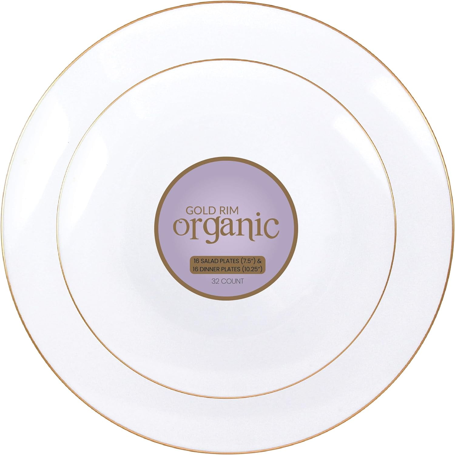 PLASTICPRO 64 Count White and Gold Plastic Party Plates, 7” and 10 ...