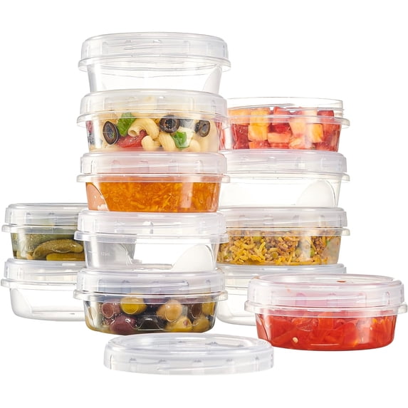 PLASTICPRO, Food Storage Containers, 8 Oz Twist Cap, 12-Pack - Walmart.com