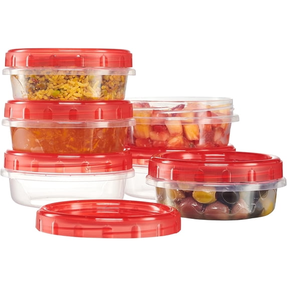 PLASTICPRO 8 Oz Small Plastic Containers with Lids, Leakproof Twist Cap ...