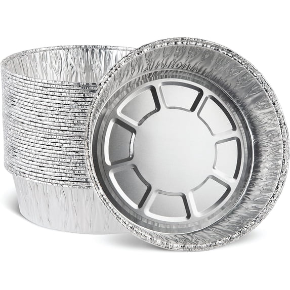 PLASTICPRO 8” Round Disposable Pans Non Stick Aluminum Foil Baking Pans ...