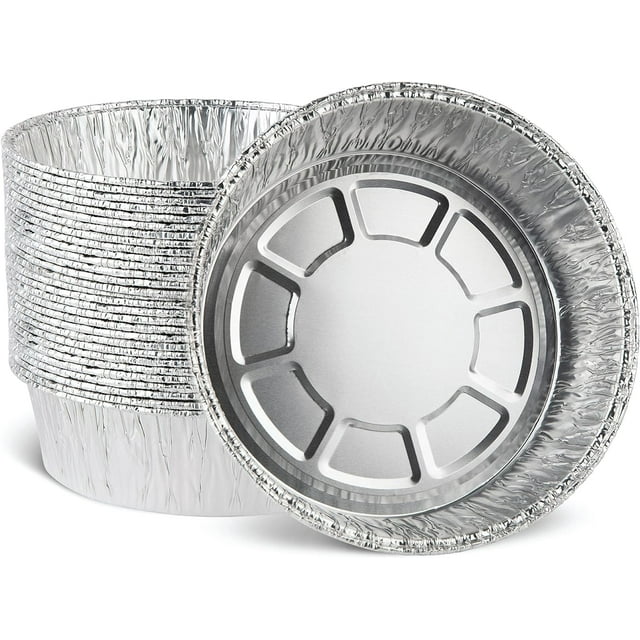 PLASTICPRO 8” Round Disposable Pans Non Stick Aluminum Foil Baking Pans ...