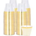 PLASTICPRO 9 Oz Gold Rimmed Disposable Cups Plastic Tumblers Party Cups ...