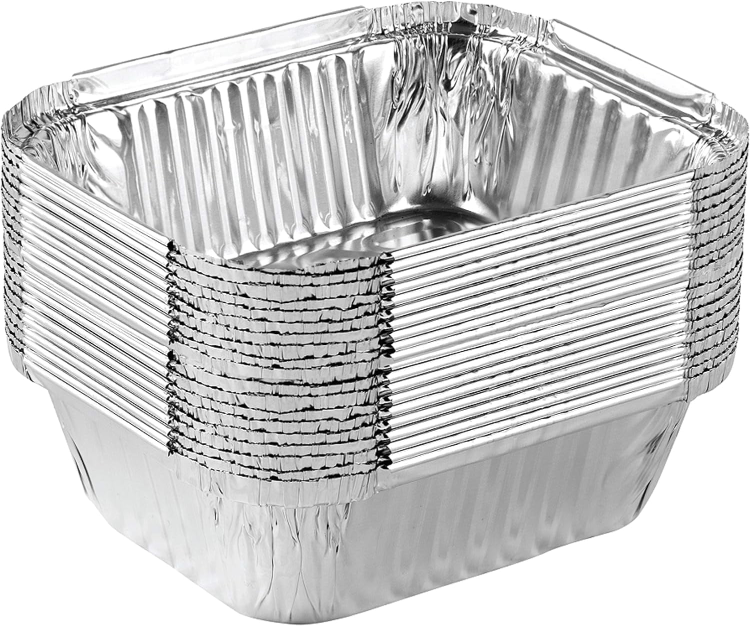 PLASTICPRO Aluminum Foil Baking Pans 5'' x 6'' x 2” Oblong Tin Foil ...