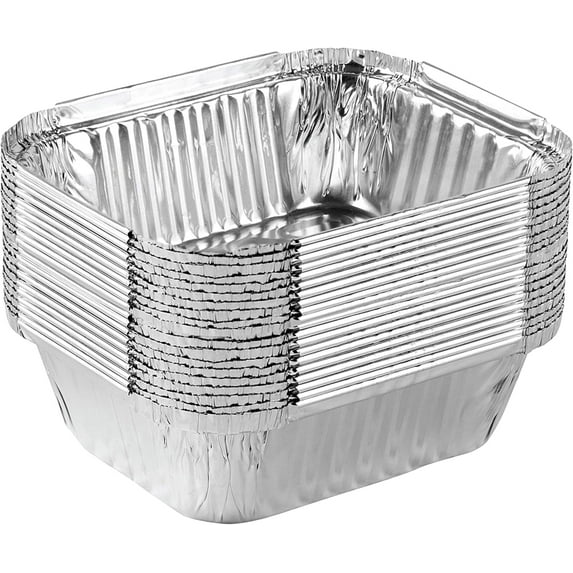 PLASTICPRO Aluminum Foil Baking Pans 5'' x 6'' x 2” Oblong Tin Foil ...