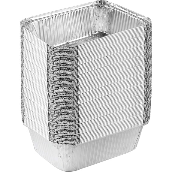 PLASTICPRO Aluminum Foil Baking Pans 7" x 10'"x 3" Oblong Tin Foil Cake ...