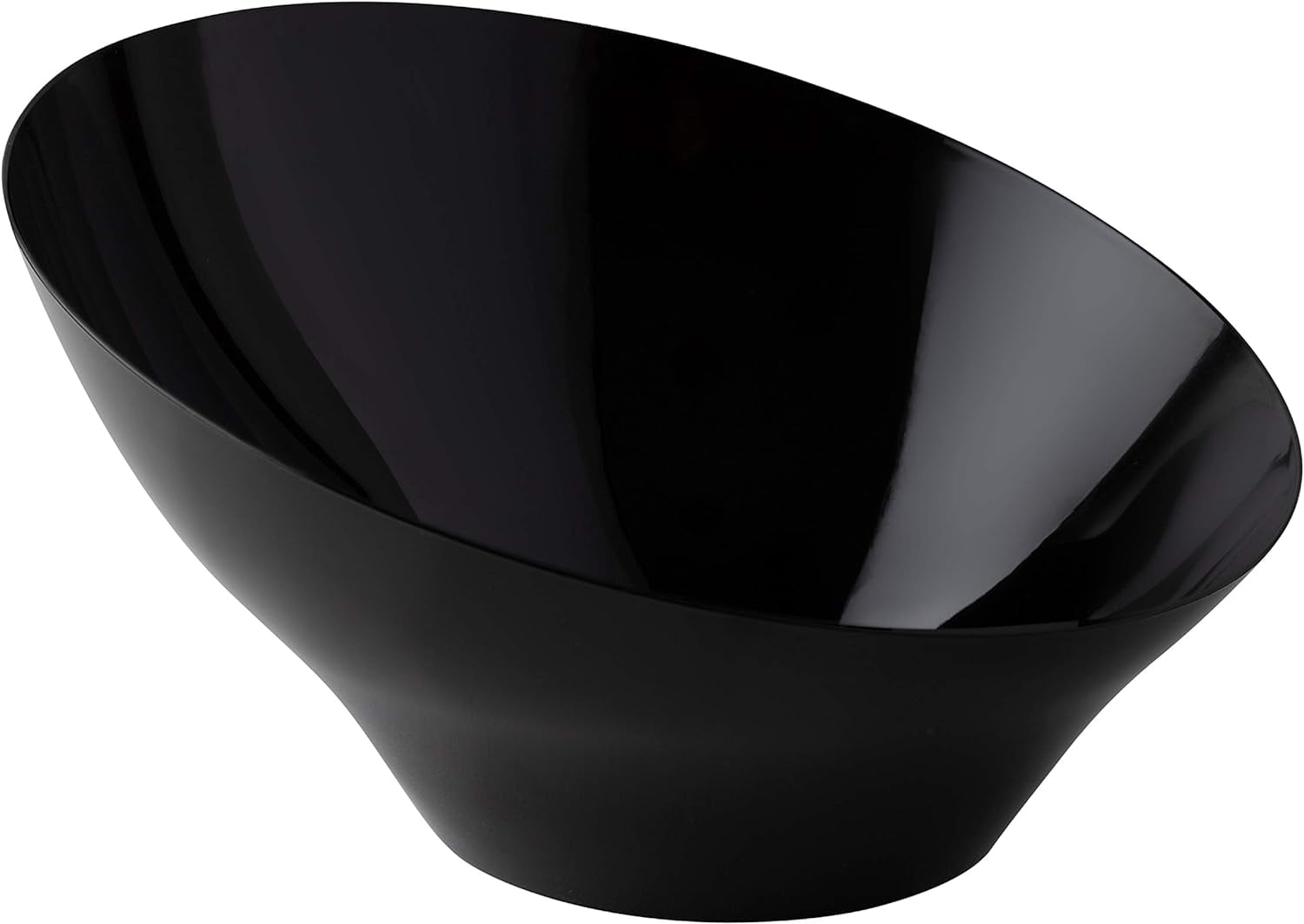 PLASTICPRO Angled Plastic Serving Bowls Black Disposable Bowls Party ...