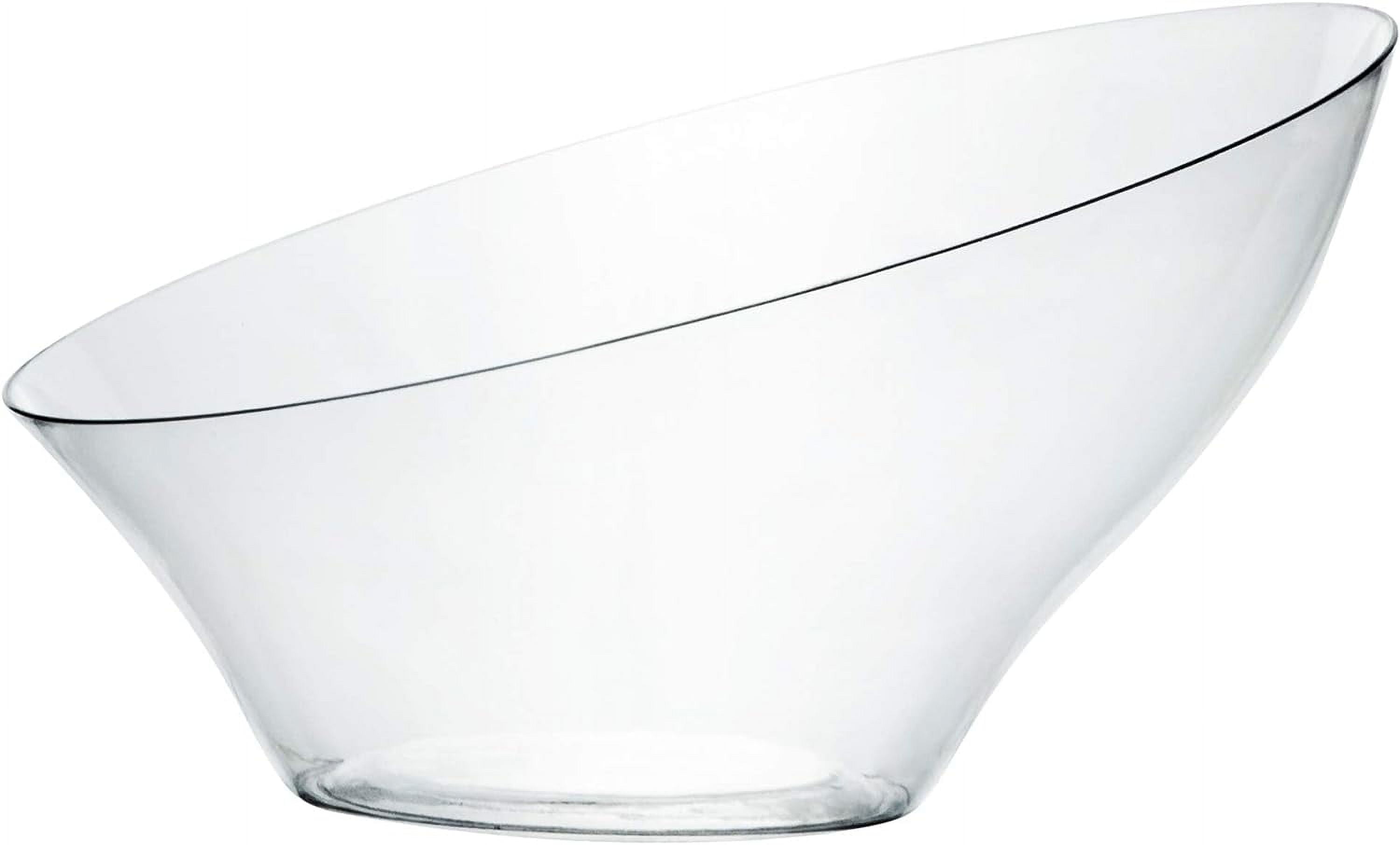 PLASTICPRO Angled Clear Plastic Serving Bowls 4-Pack Large Disposable ...