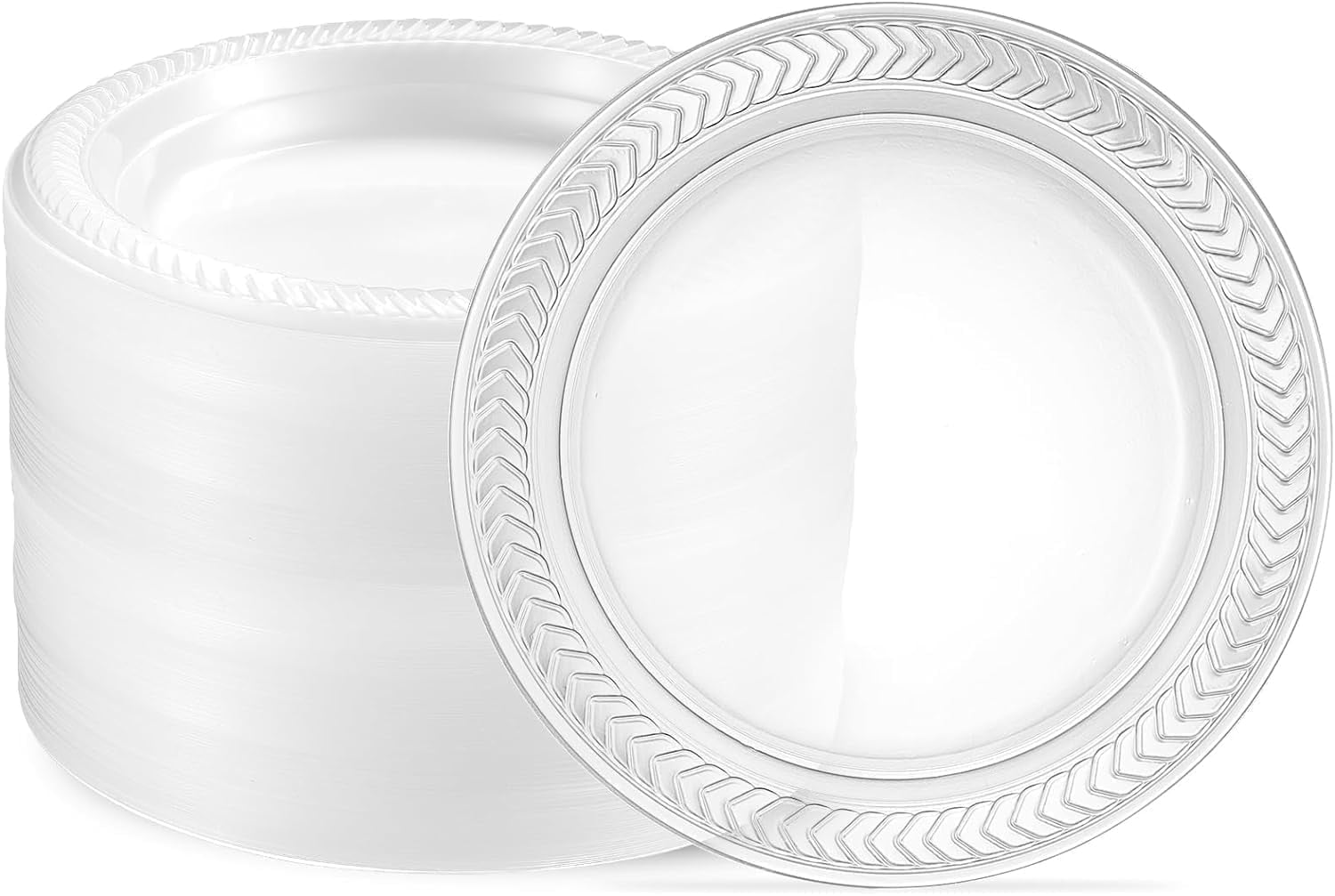 PLASTICPRO Clear Plastic Plates 6” Disposable Plates for Party, BBQ and ...