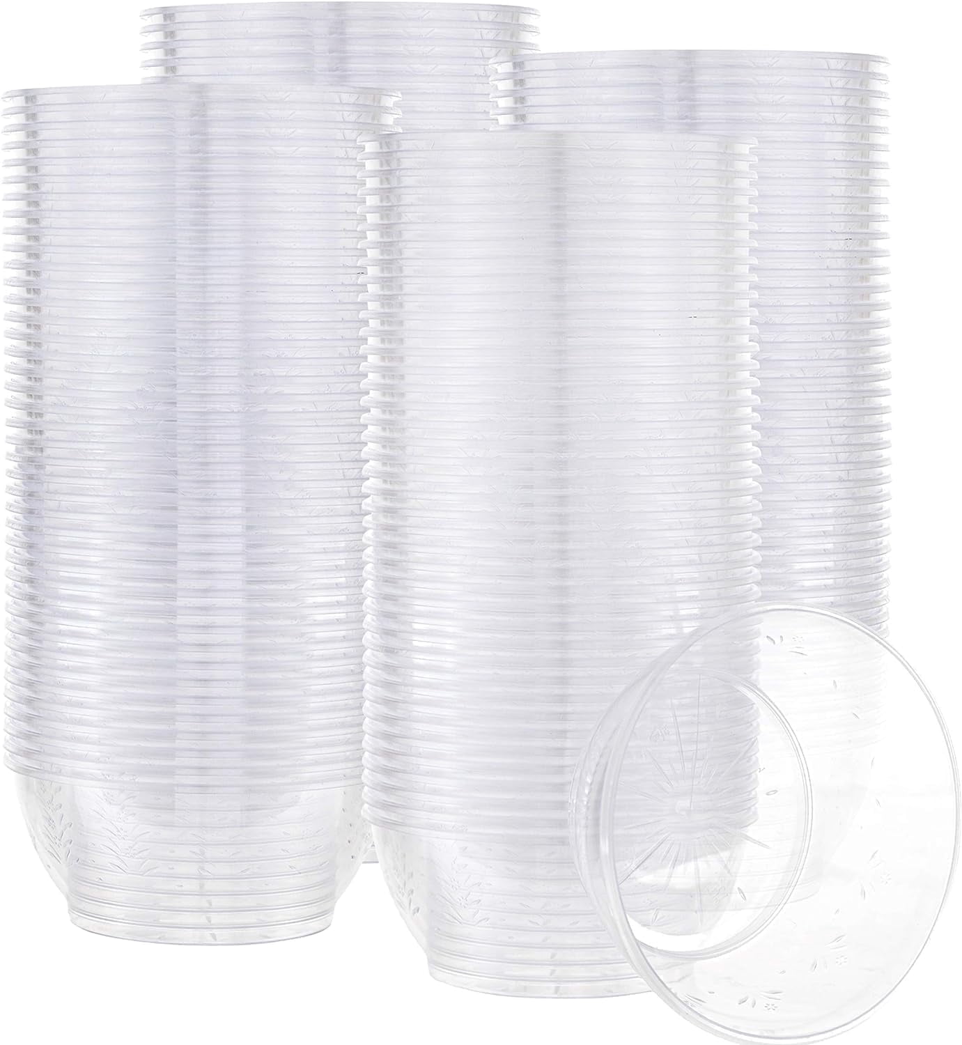 PLASTICPRO Clear Plastic Serving Bowls, 6 oz Dessert Cups, 400 Pieces ...