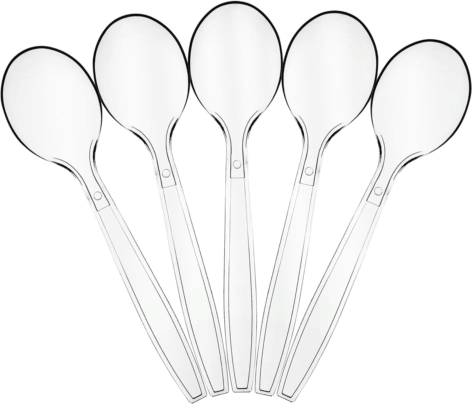 PLASTICPRO Clear Plastic Soup Spoons Heavy Duty Disposable Silverware ...
