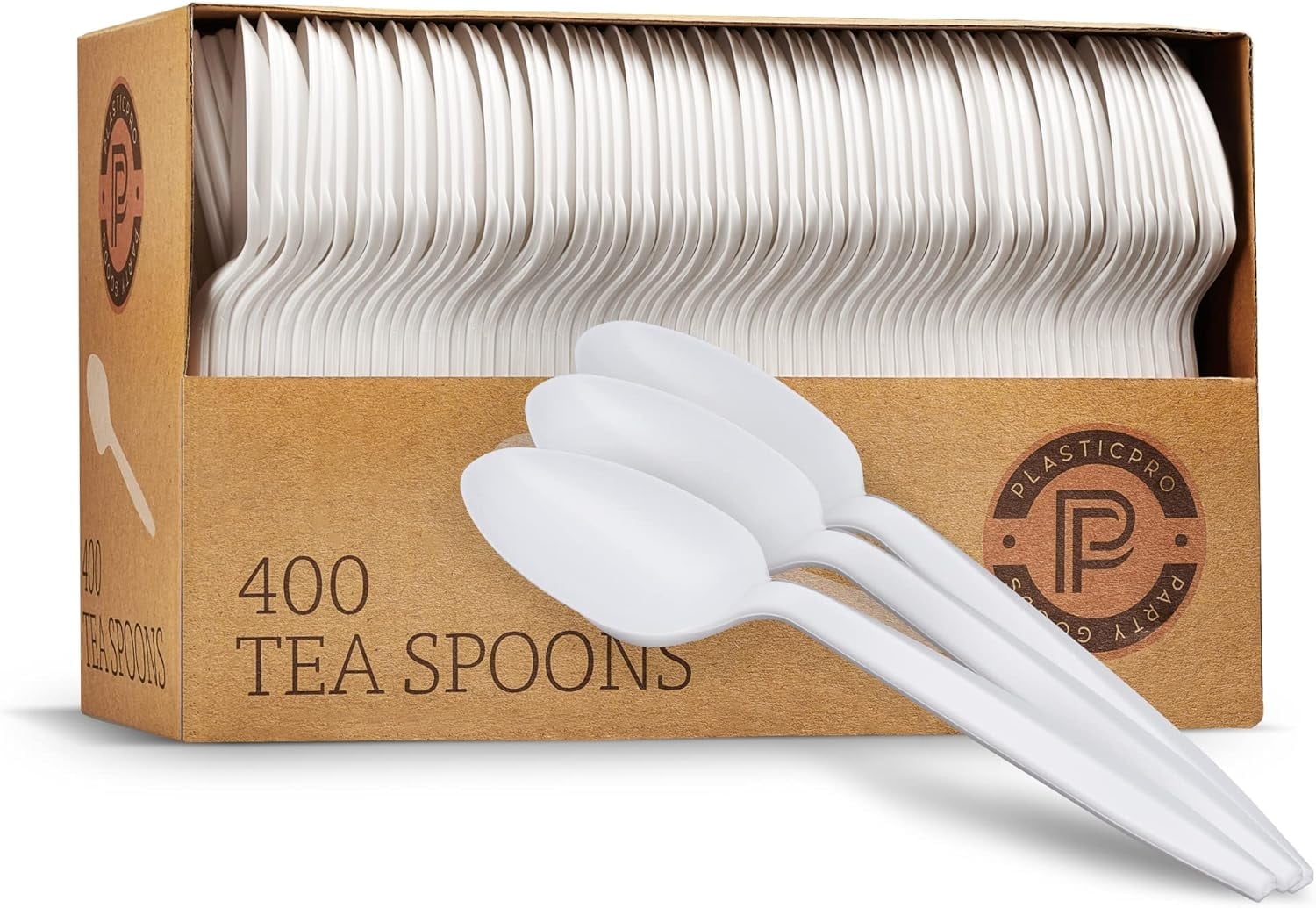 PLASTICPRO Disposable Plastic Tea Spoons Mediumweight Cutlery Utensils ...