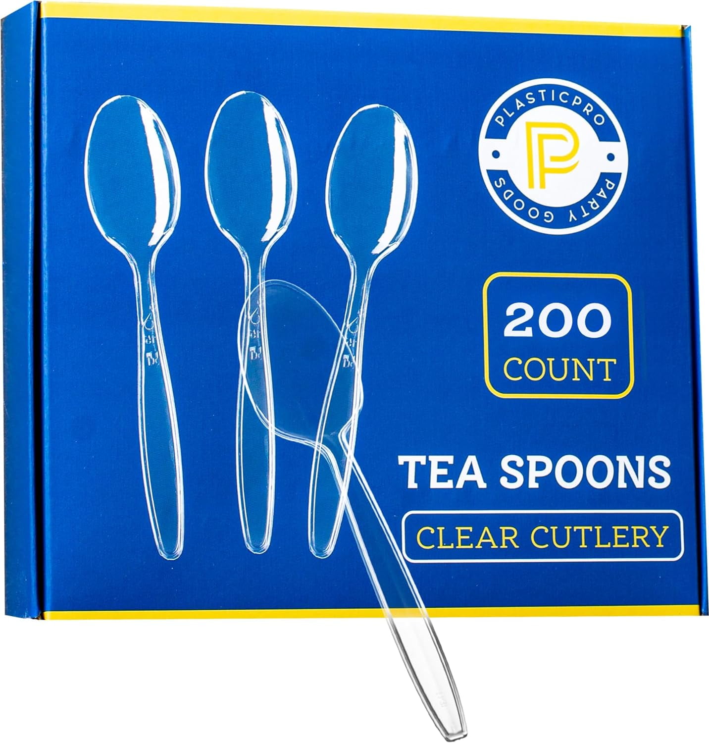 PLASTICPRO Disposable Plastic Teaspoons Heavyweight Tea Spoons, Clear ...