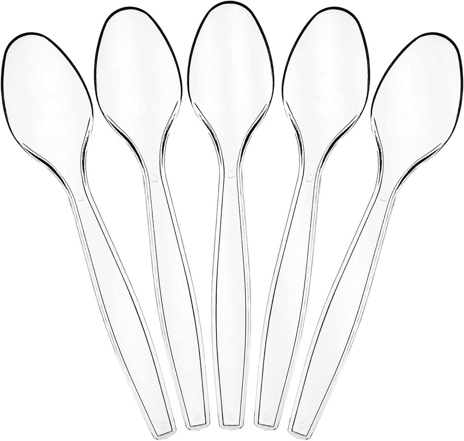 PLASTICPRO Disposable Plastic Teaspoons Heavyweight Tea Spoons, Clear ...