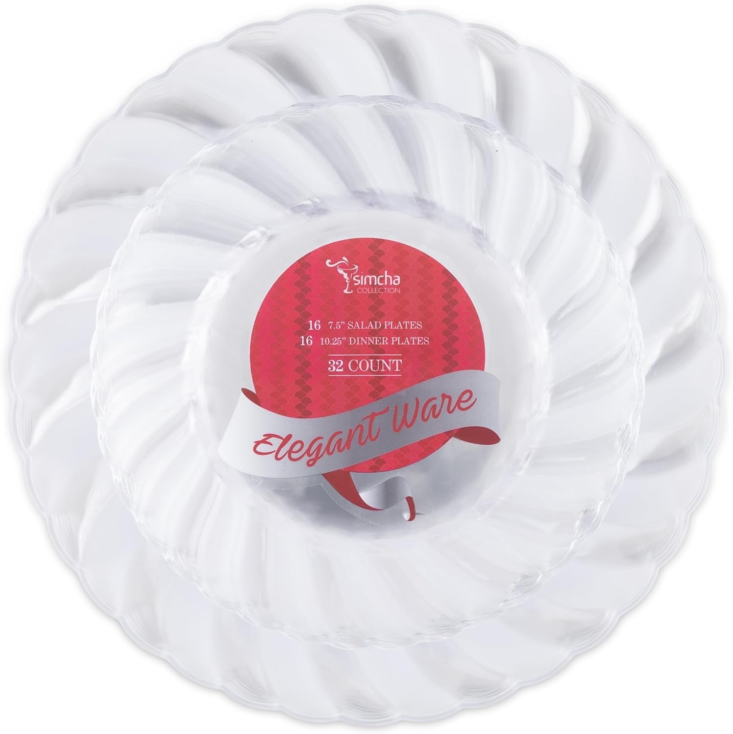 PLASTICPRO Elegant Plastic Dinner Plates Clear Elegantware Plastic ...