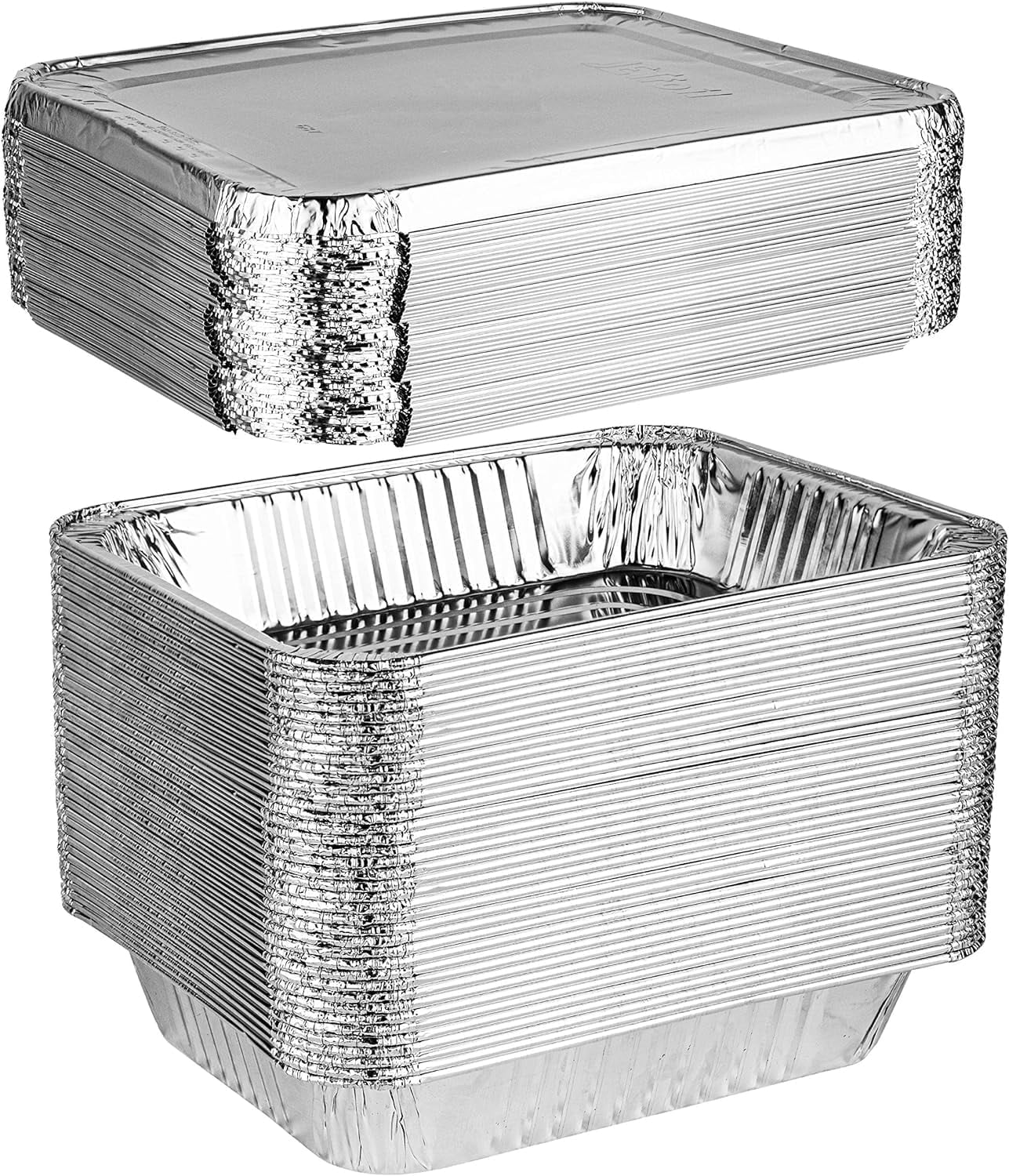 PLASTICPRO Heavy Duty Aluminum Foil Pans with Lids 9”x13” Aluminum Tin ...
