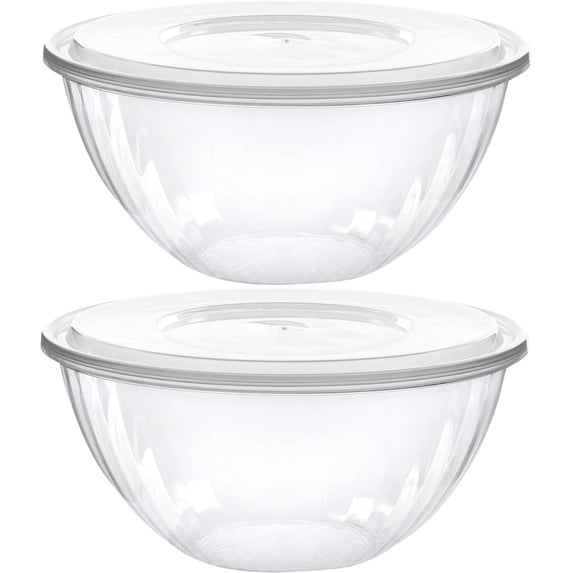 PLASTICPRO Plastic Bowls with Lids 48 oz Disposable Containers with ...