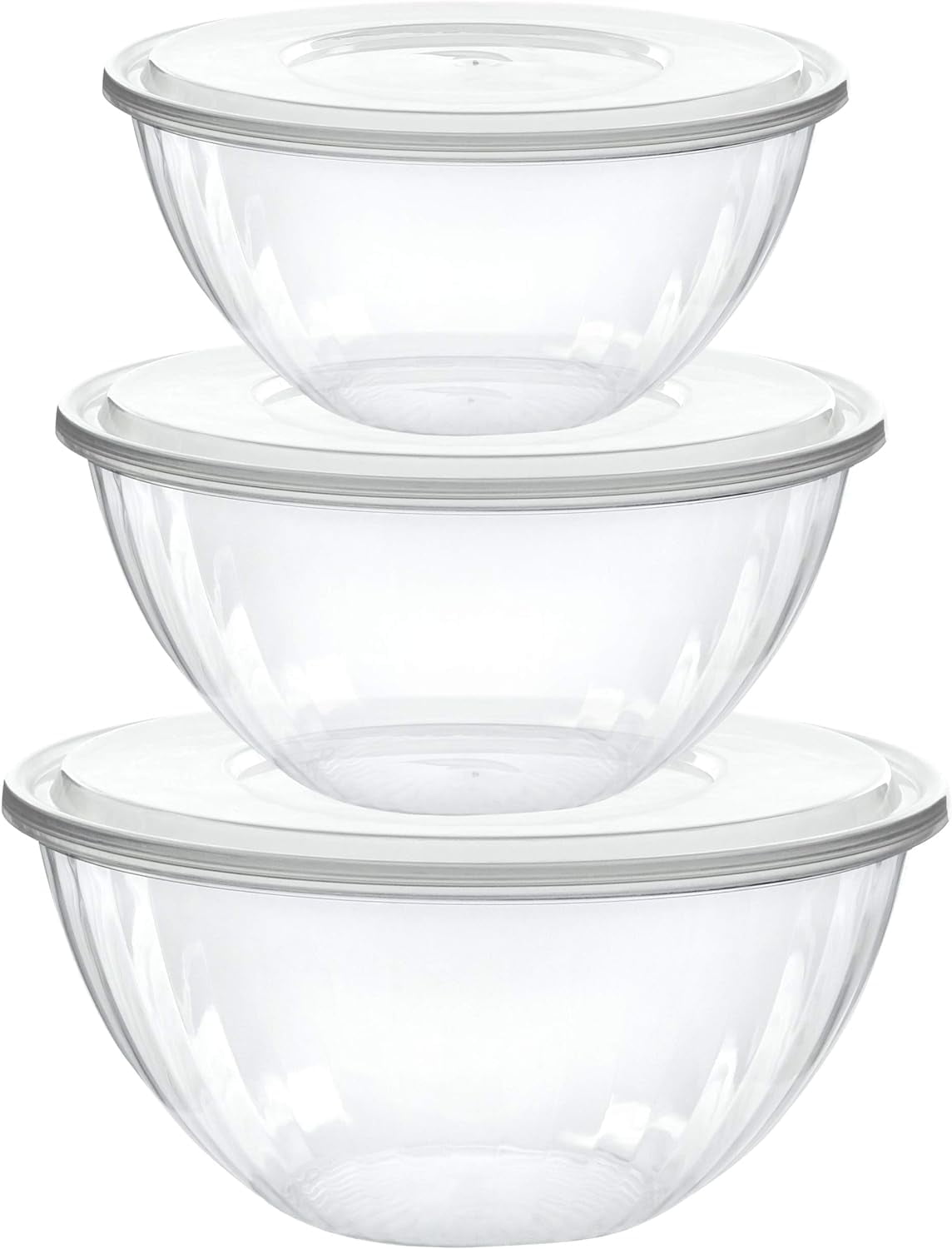 PLASTICPRO Plastic Bowls with Lids Combo Set Disposable Containers with ...