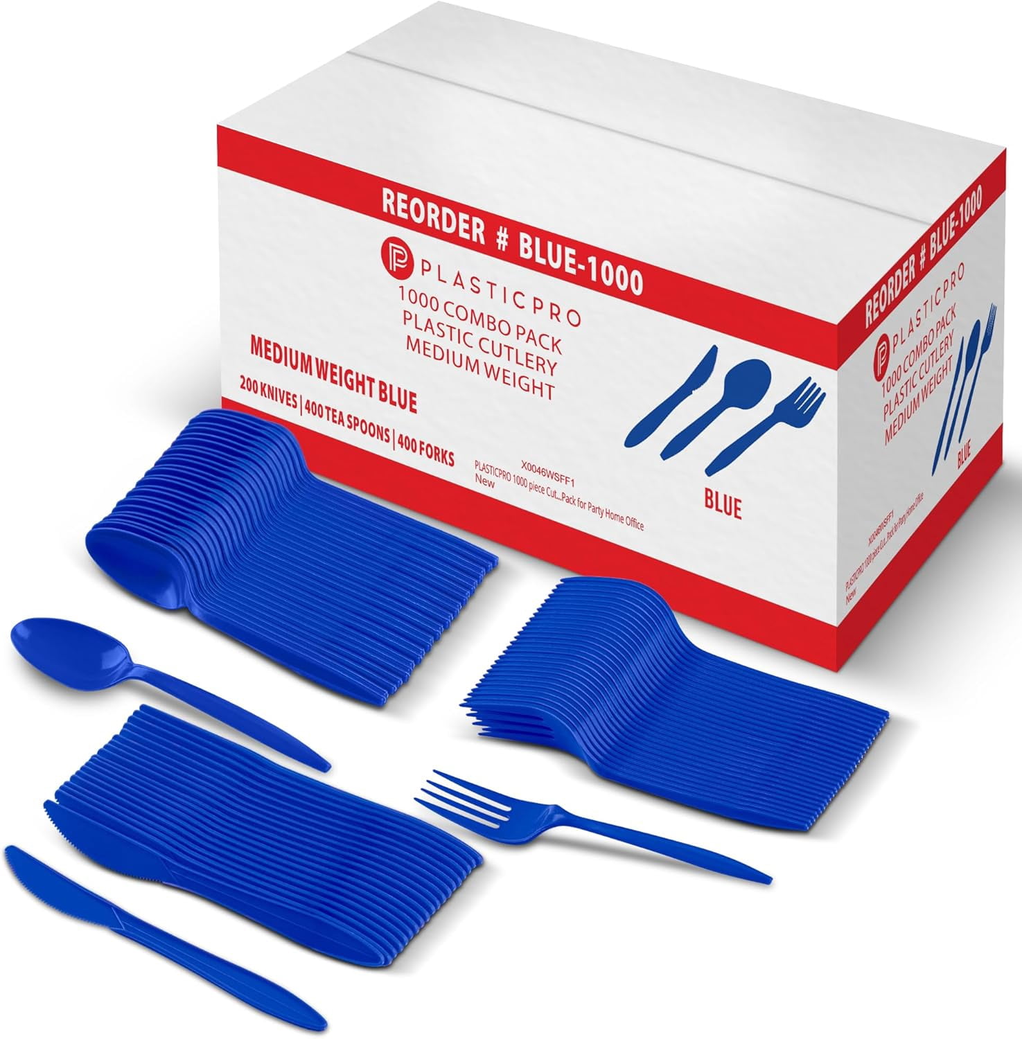 PLASTICPRO Plastic Utensils Set Disposable Forks, Spoons and Knives ...