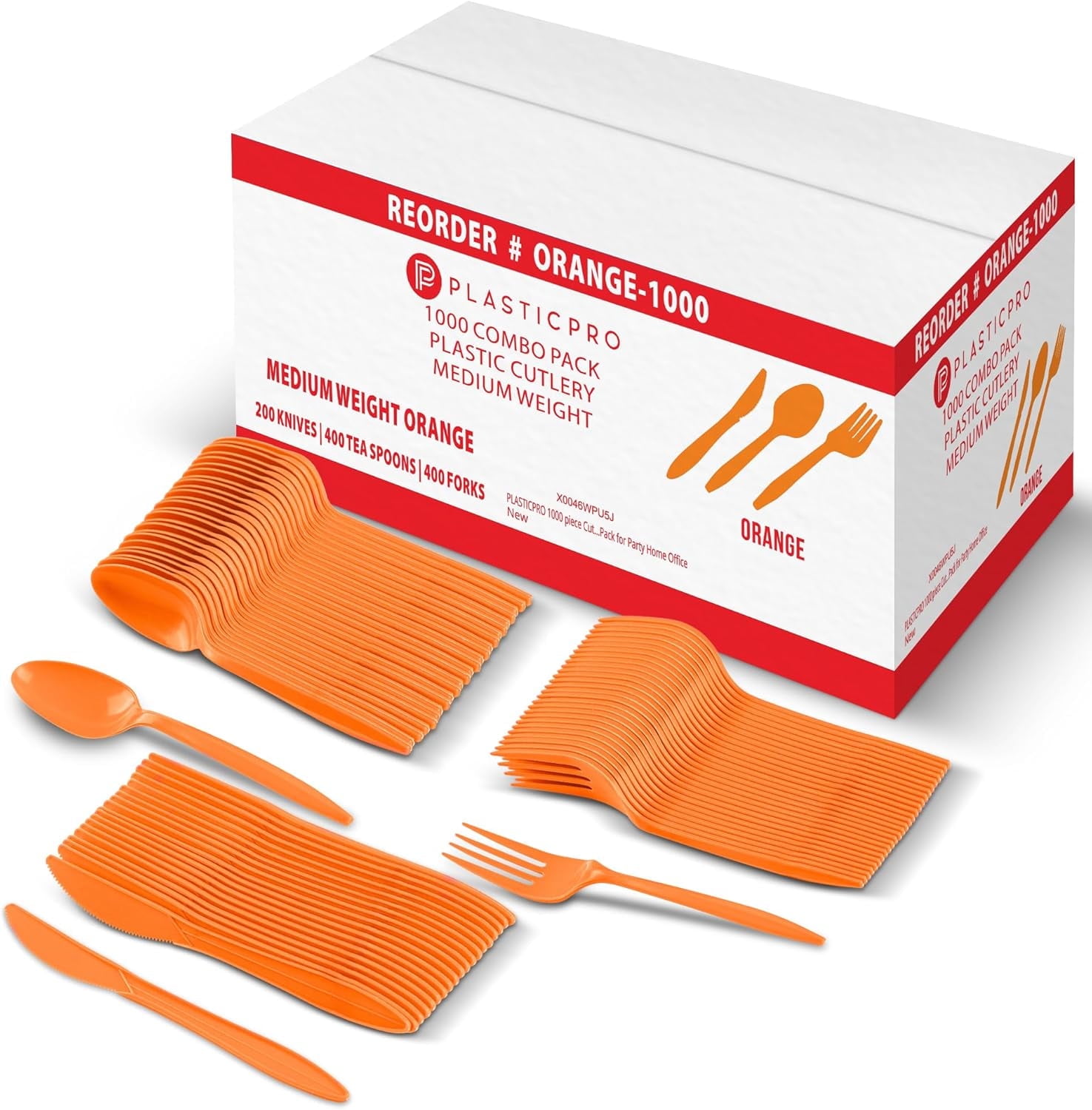 PLASTICPRO Plastic Utensils Set Disposable Forks, Spoons and Knives ...