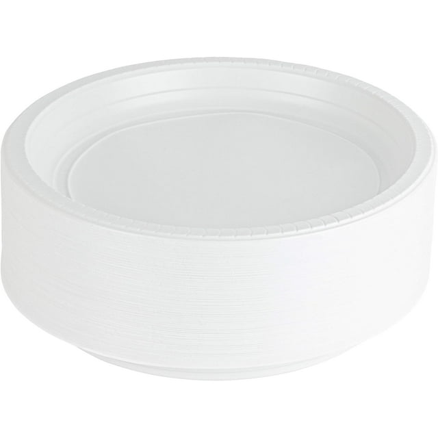 PLASTICPRO Round Plastic Plates Disposable and Microwavable Dinner ...