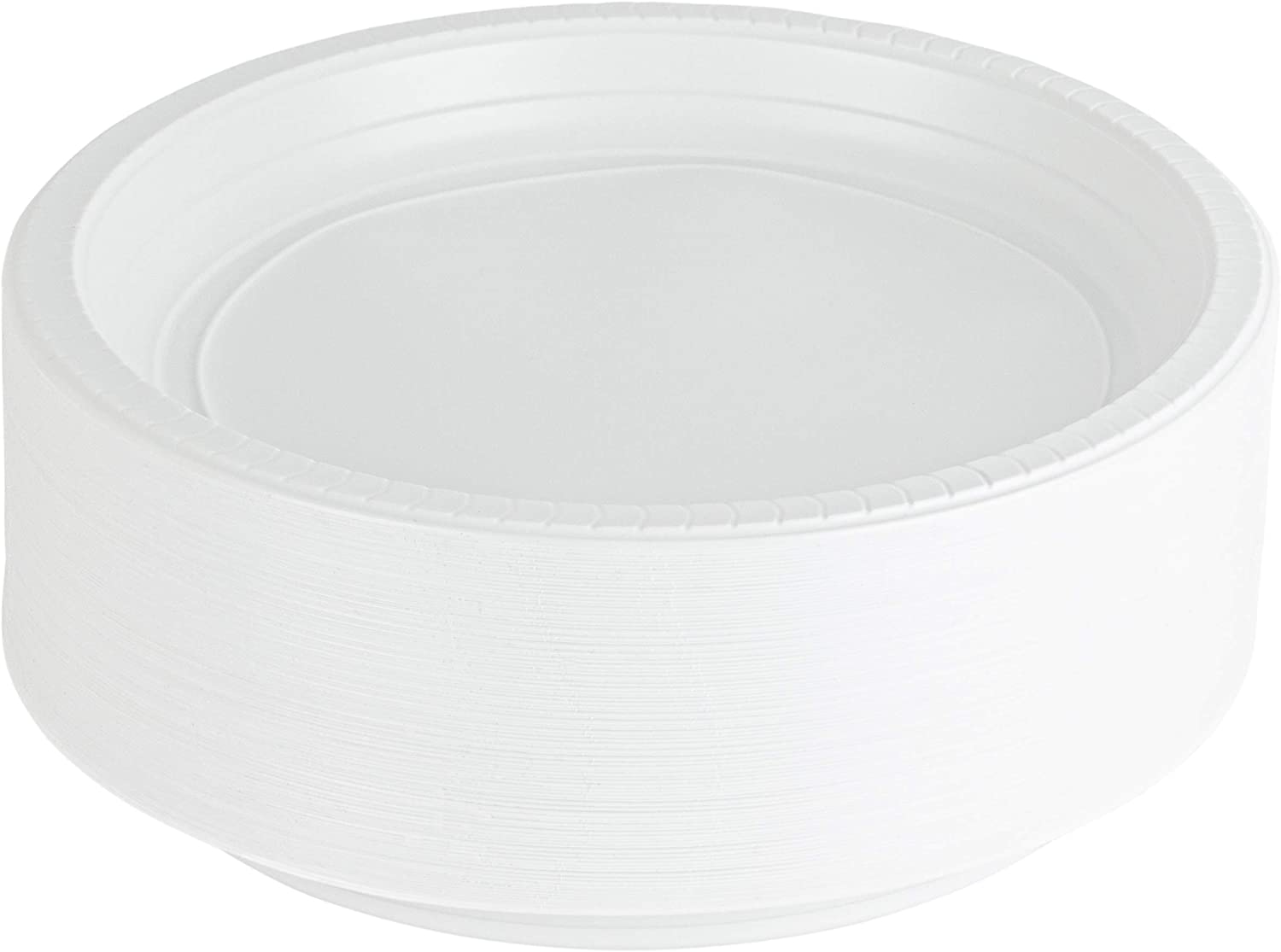 PLASTICPRO Round Plastic Plates Disposable and Microwavable Dinner ...