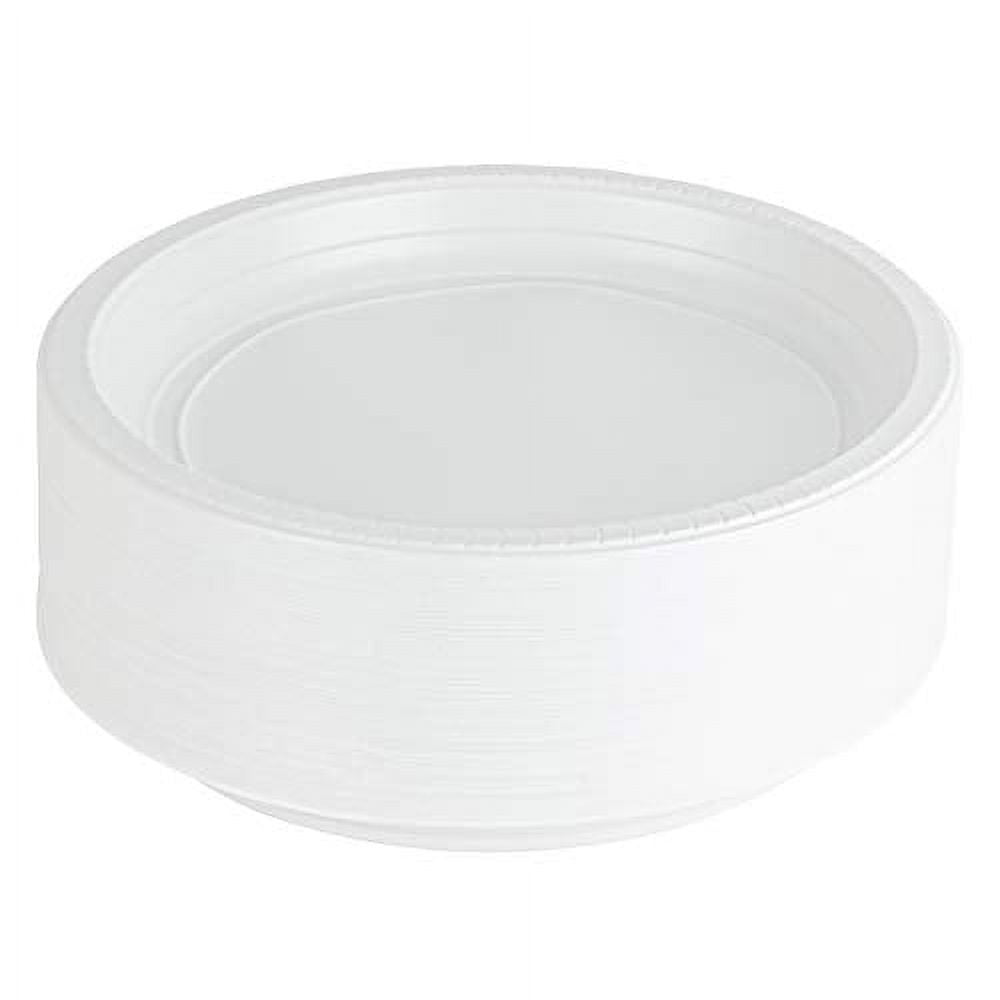 PLASTICPRO Round Plastic Plates Disposable and Microwavable Dinner ...