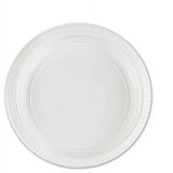 PLASTICPRO Round Plastic Plates Disposable and Microwavable Dinner ...