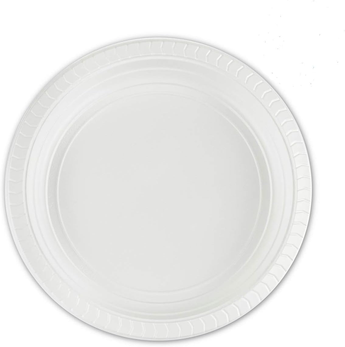 PLASTICPRO Round Plastic Plates Disposable and Microwavable Dinner ...