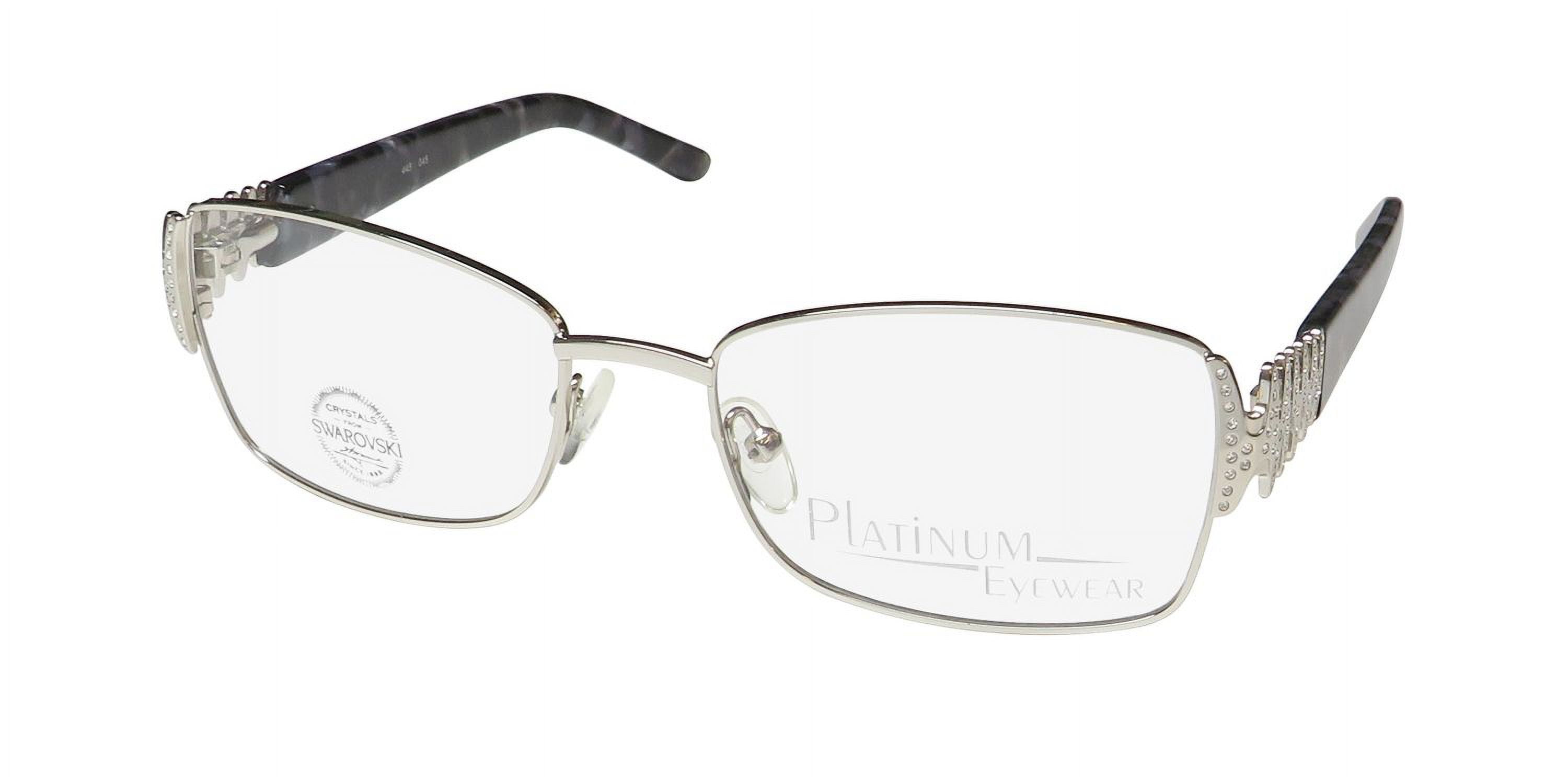 PLATINUM 445 EYEGLASS FRAME/GLASSES GENUINE CRYSTALS FROM SWAROVSKI ON ...