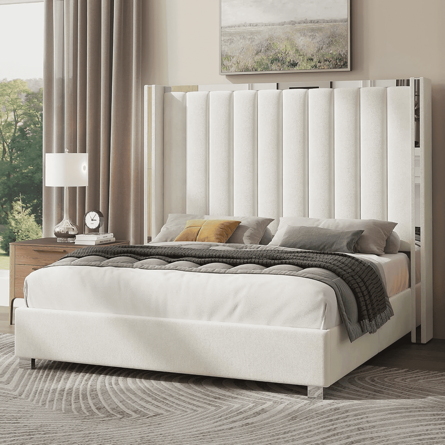 PLAUIN King Size Bed Frame with 58
