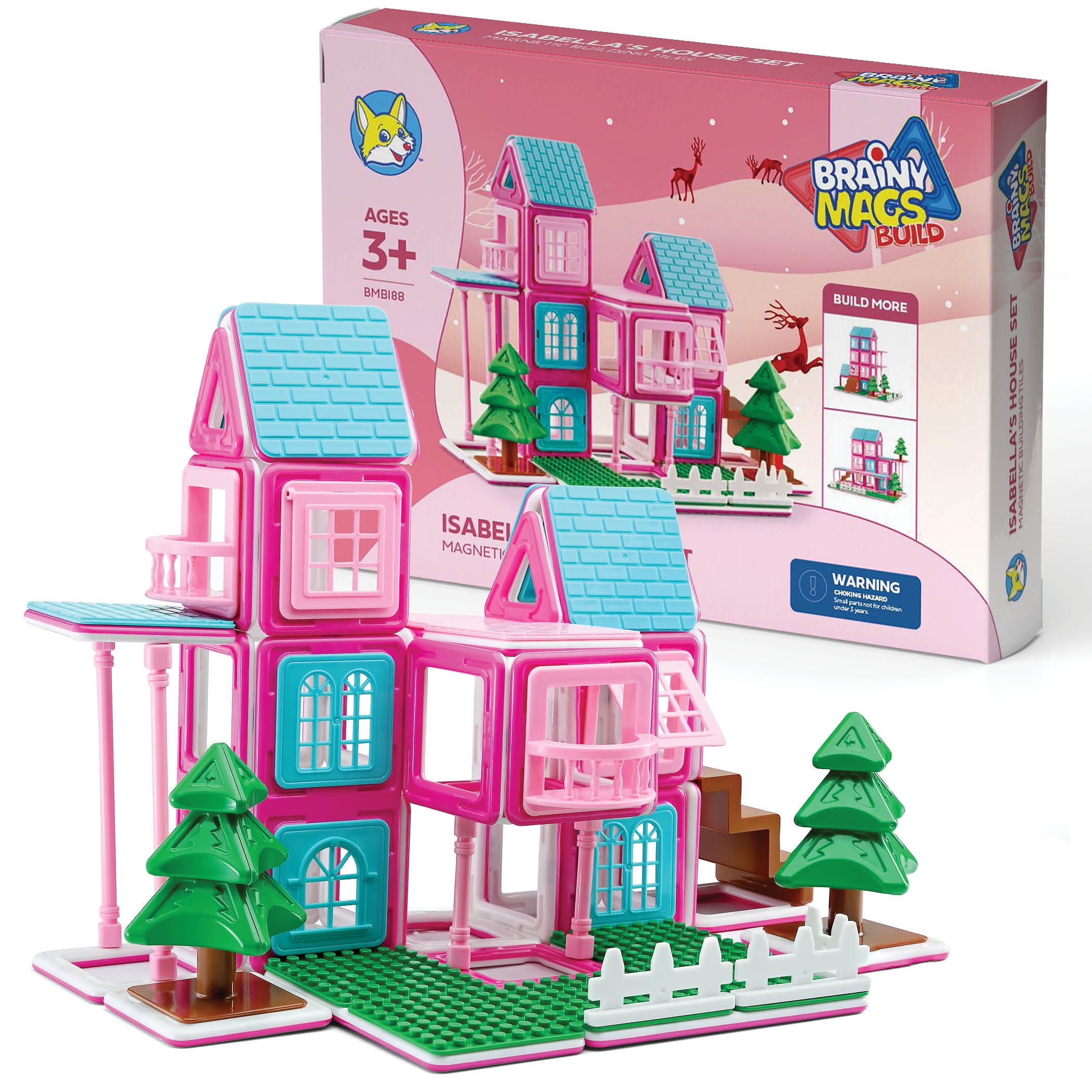 PLAY BRAINY Build Kids Building Set - Isabella's House Set with 88 ...