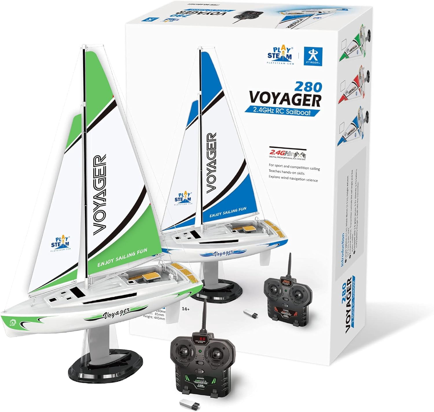 PLAY STEM Voyager 280 STEM Science 2.4GHz RC Wind-Powered Sailboat ...