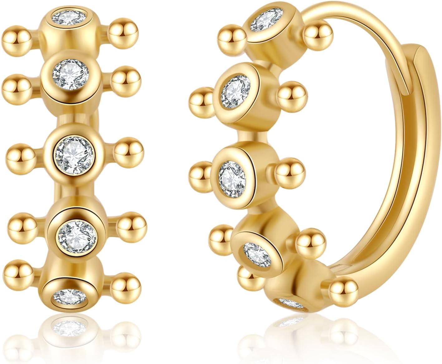 PLAYDATE INC1 Gold Huggies Earrings for Women Small Gold Hoop Earrings ...