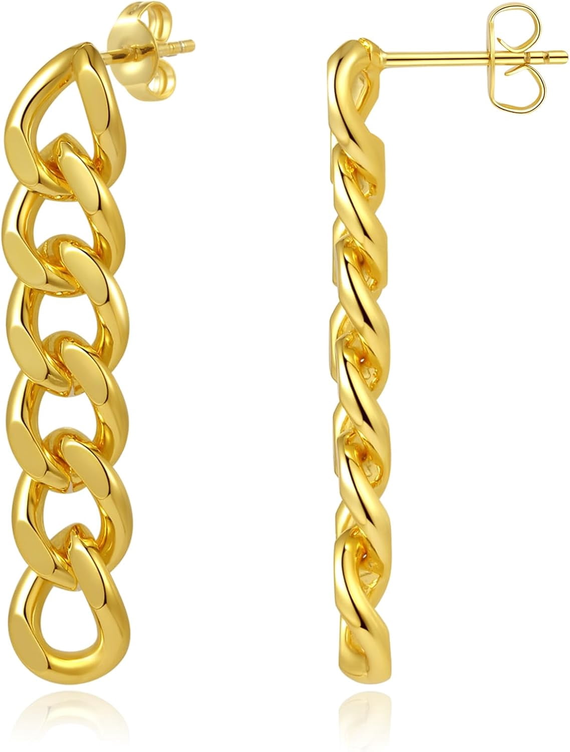 PLAYDATE INC1 Link Earrings 14K Chain Earrings for Womens Simple Chain ...